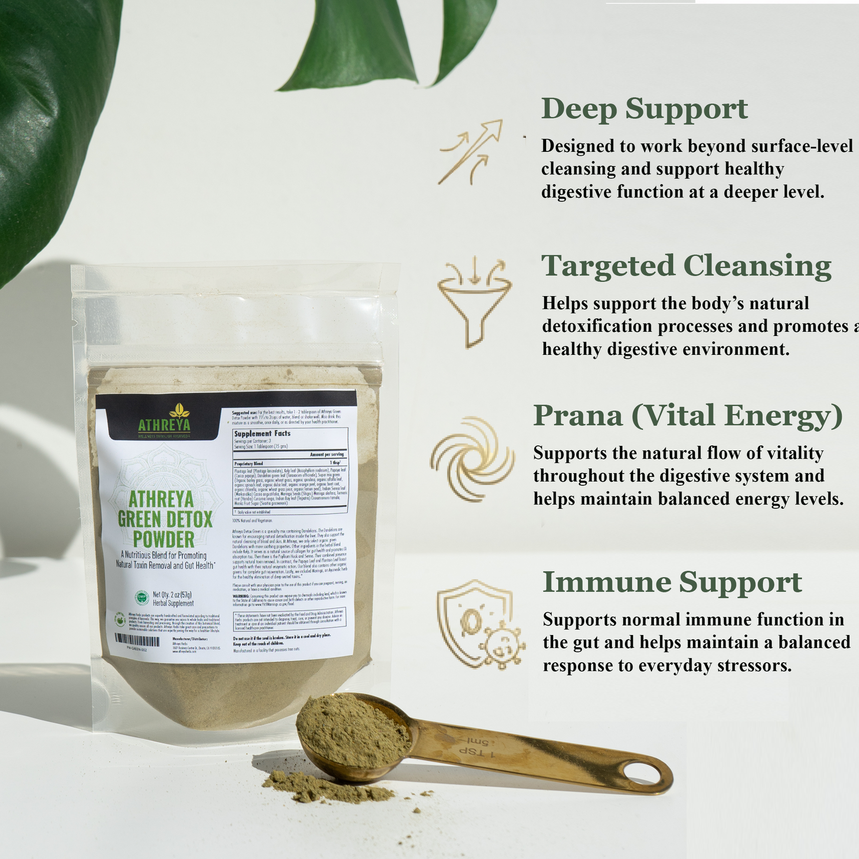 Athreya Green Detox Powder | Ayurvedic Supplement for Promoting Natural ...