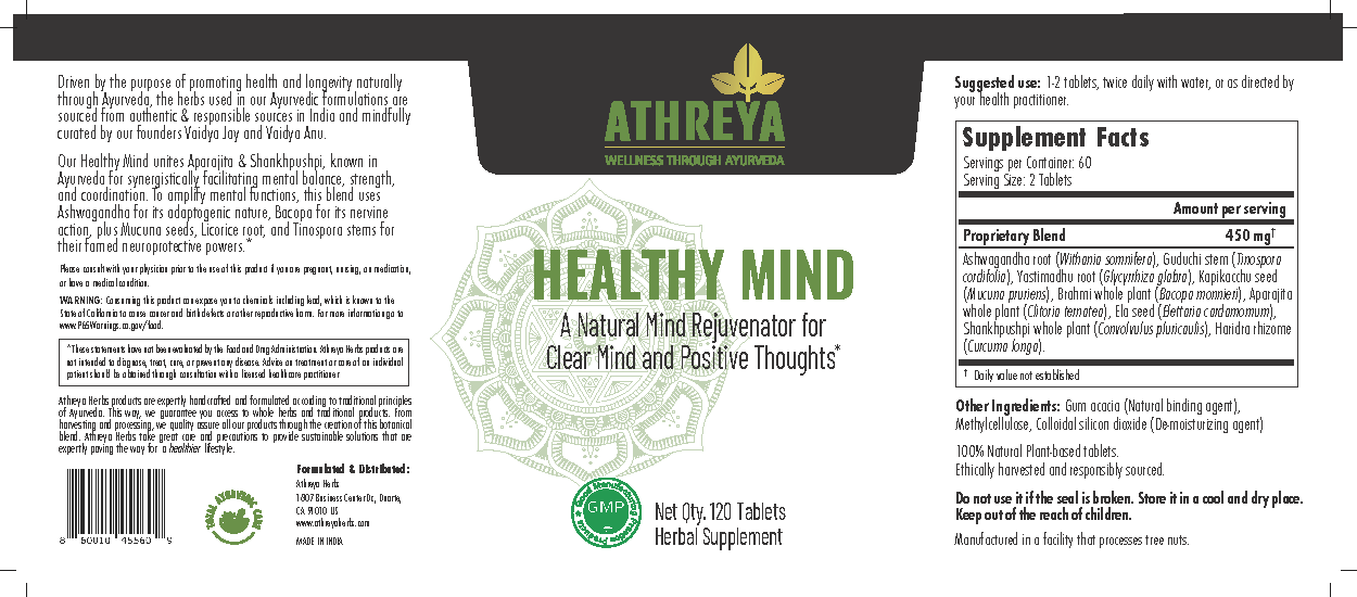 Healthy Mind Tablets | Natural Mind Rejuvenator | Athreya Herbs