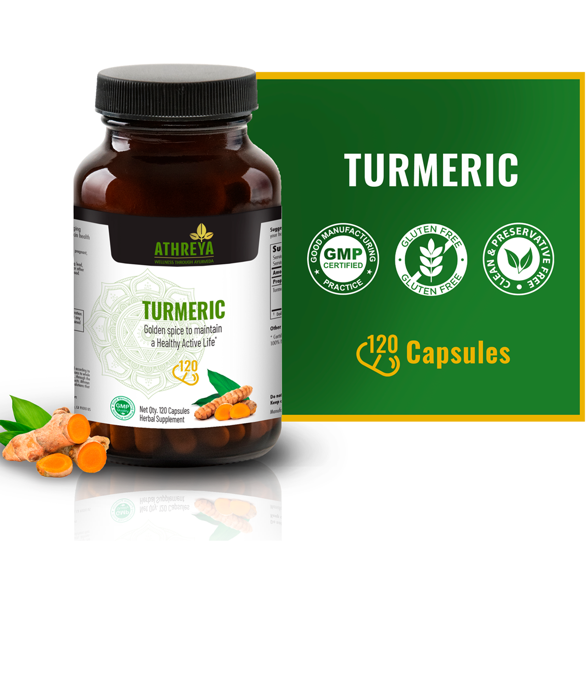 Turmeric Capsules | Relieves Occasional Inflammation | Athreya ...