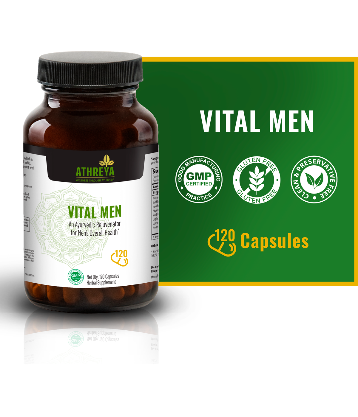 Vital Men Capsules| Reproductive Health & Rejuvenation| Athreya Herbs