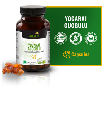 Yogaraj Guggulu Capsules | Joint, Muscle, & Nerve Health | Athreya Herbs
