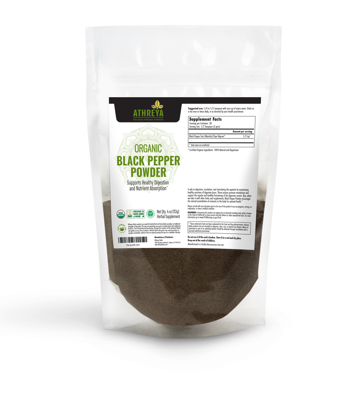 Black Pepper Powder | A Warming Ayurvedic Supplement for Encouraging ...
