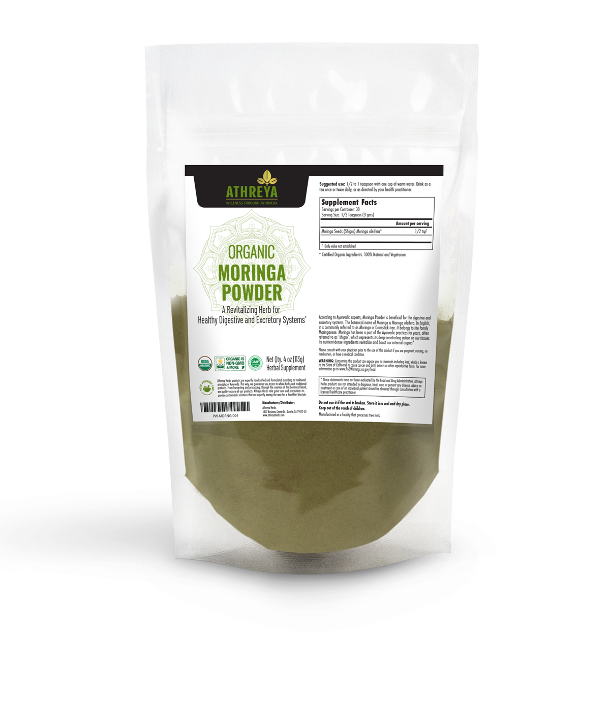 Moringa Powder| Ayurvedic Supplement for Digestive Health & Healthy ...
